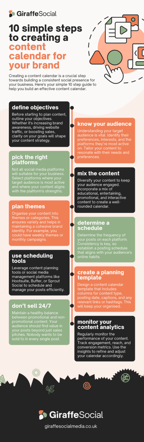 10 Simple Steps to Creating a Content Calendar for Your Brand [INFOGRAPHIC] - Giraffe Social